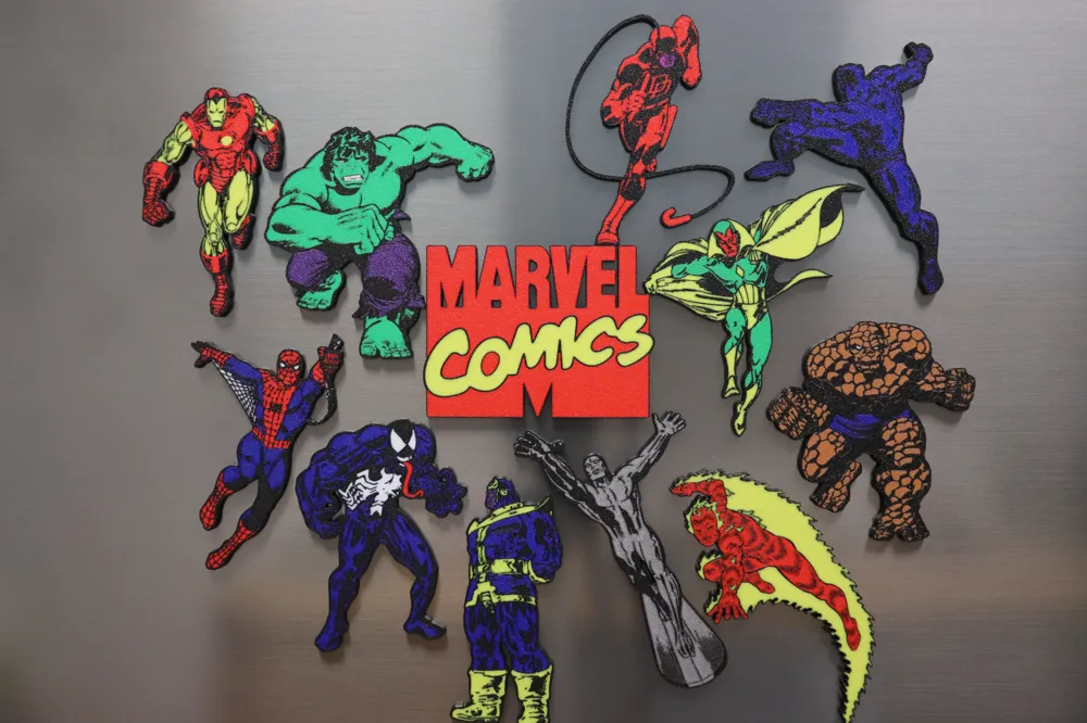 Retro Marvel 70s Magnet Set - Free 3D Print Model - MakerWorld