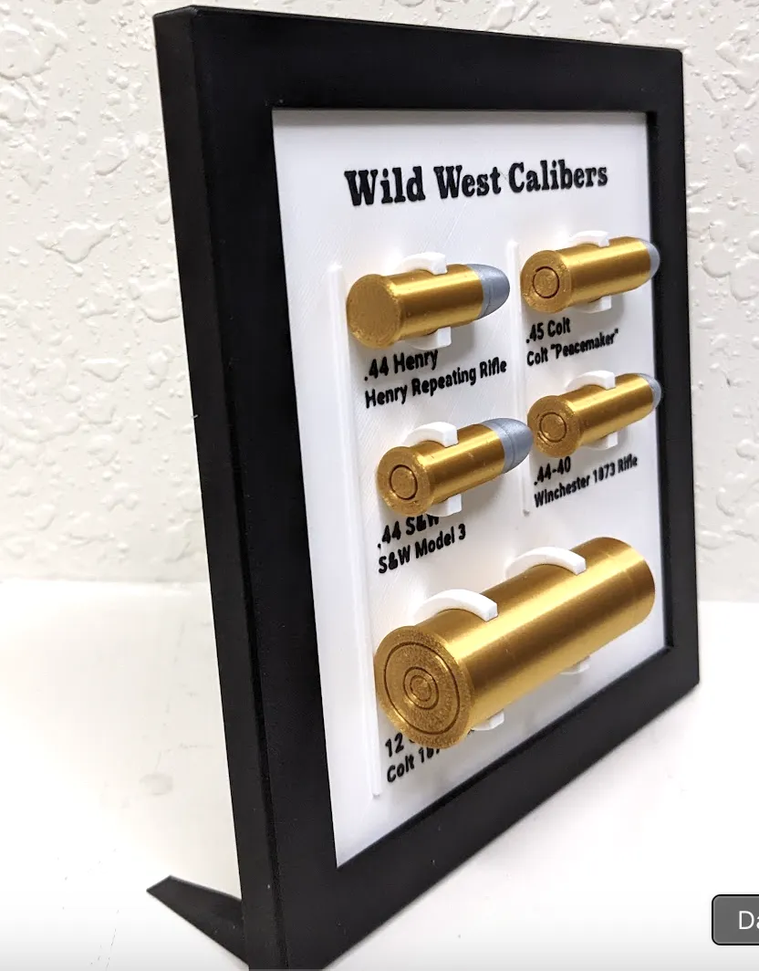 Realistic Wild West Bullets with Printable Frame - Free 3D Print Model ...
