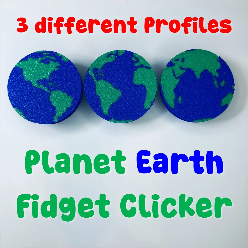 Planet Earth Fidget Clicker Toy (~31 min print) by SpacedOutMakerWorld ...