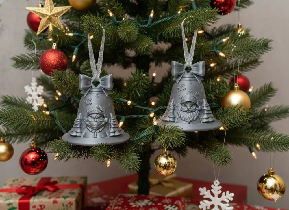 Holiday Bells – Santa & Grinch - Free 3D Print Model - MakerWorld