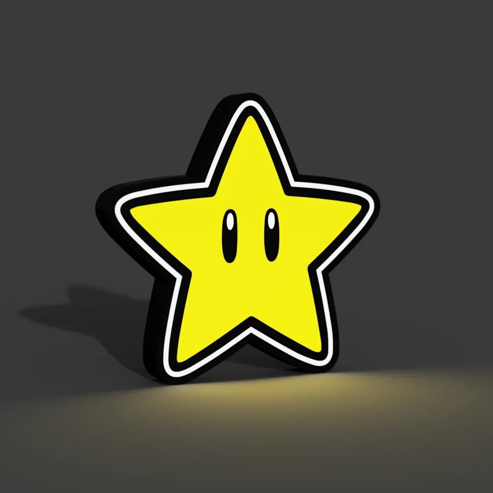 Super Mario Super Star Lightbox LED Lamp by braga3dprint - MakerWorld