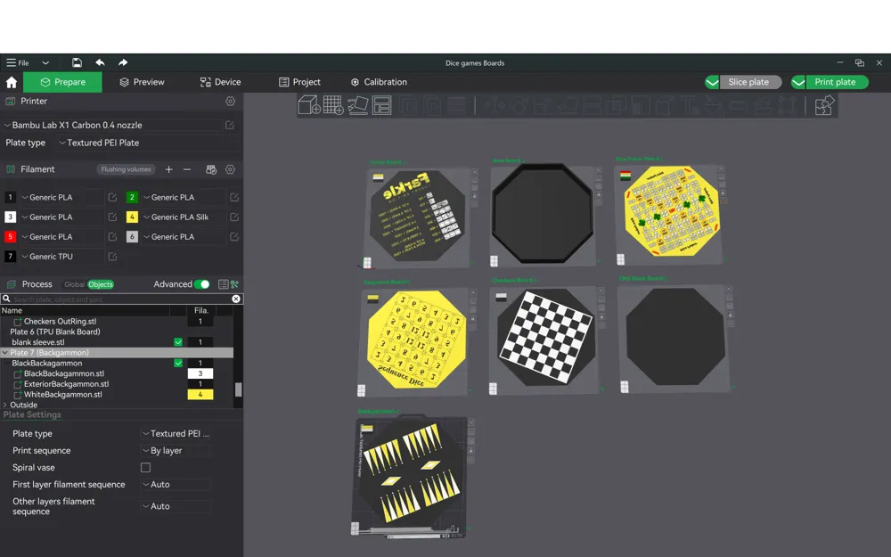 Dice Board Games 7 Interchangeable faceplates - Free 3D Print Model ...