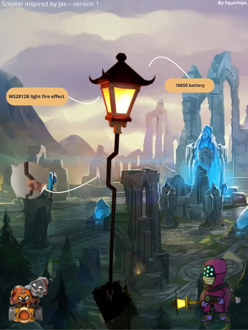 Scepter inspired by Jax - Master of Arms - Free 3D Print Model - MakerWorld