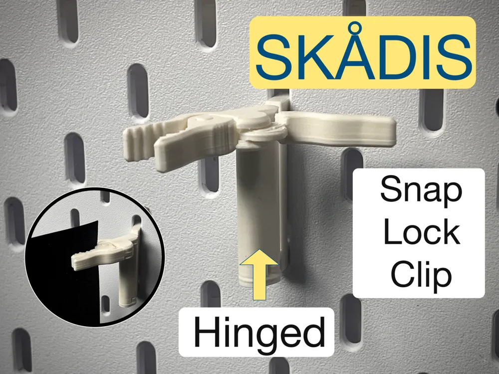 SKÅDIS Hinged Snap Lock Clip by jetpad - MakerWorld
