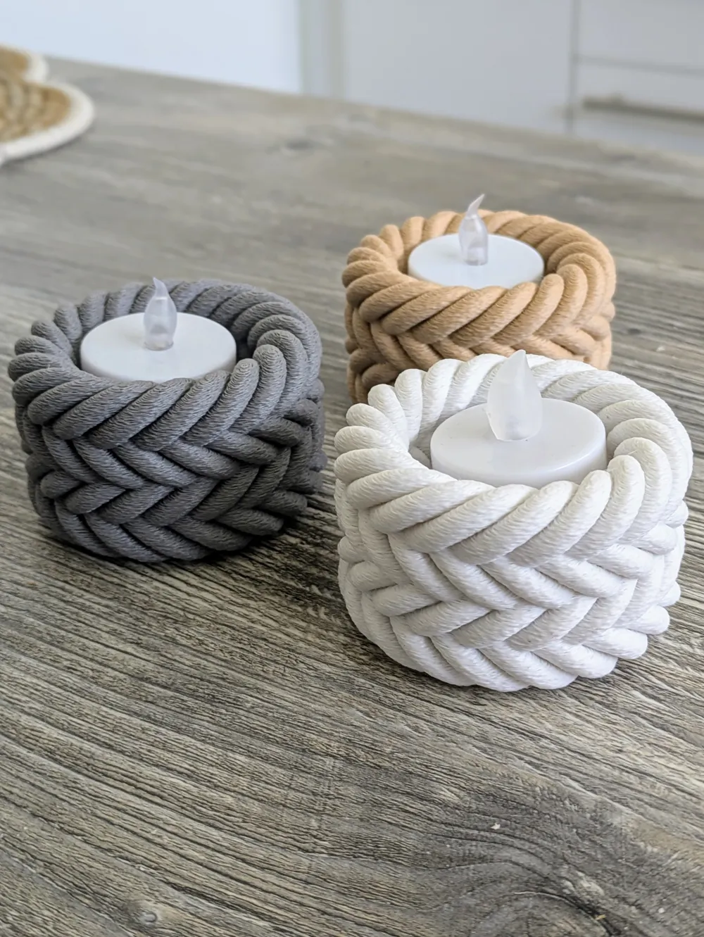 Braided Rope Style Tealight Holders by lov3d MakerWorld: Download Free 3D Models