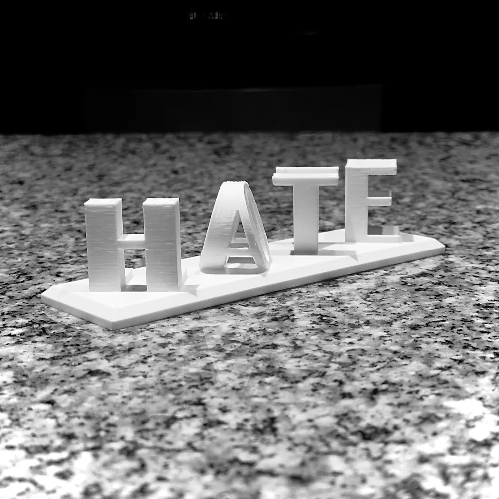 Love & Hate Ambigram by Exponant MakerWorld: Download Free 3D Models