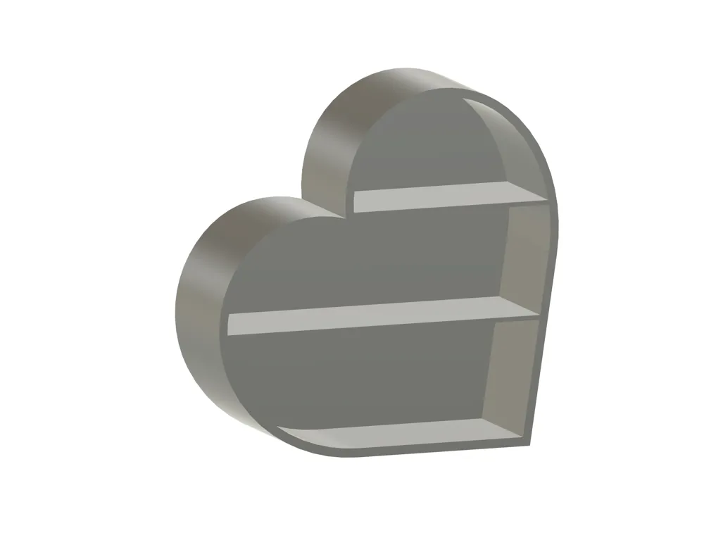 Valentine's Miniverse heart-shaped shelf - Free 3D Print Model - MakerWorld