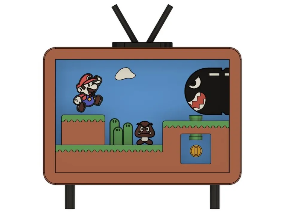Super Mario Bros Level 3 / Retro Television (Bill) - Free 3D Print ...