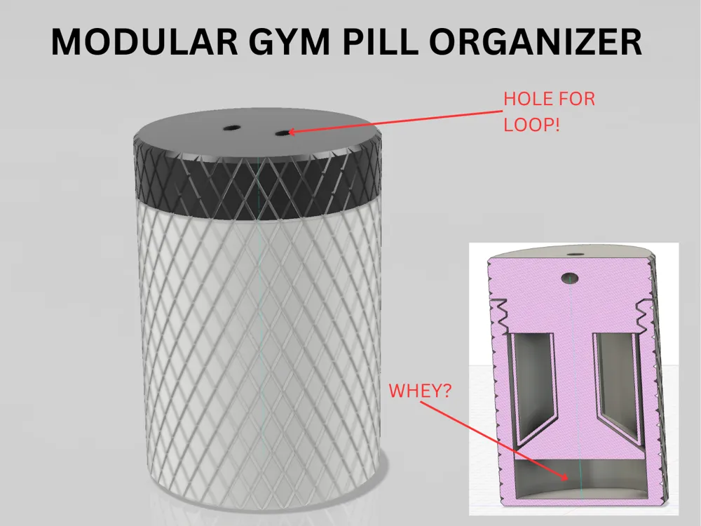 Modular Pill Container made for the Gym by Marcel MakerWorld: Download ...