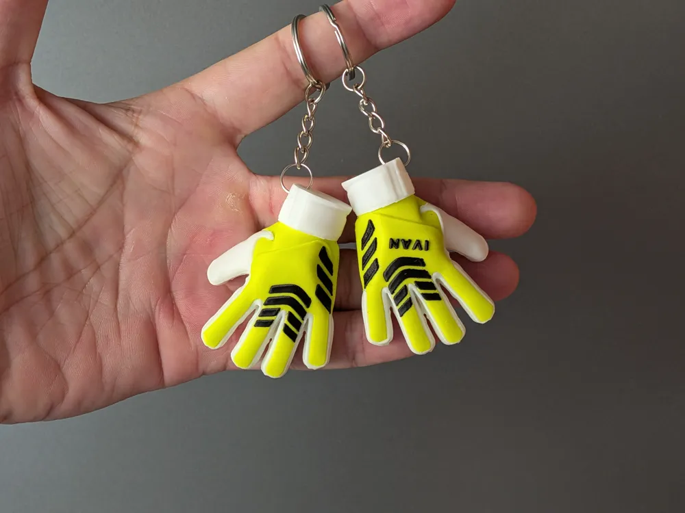 Goalkeeper Gloves Keychain - Free 3D Print Model - MakerWorld