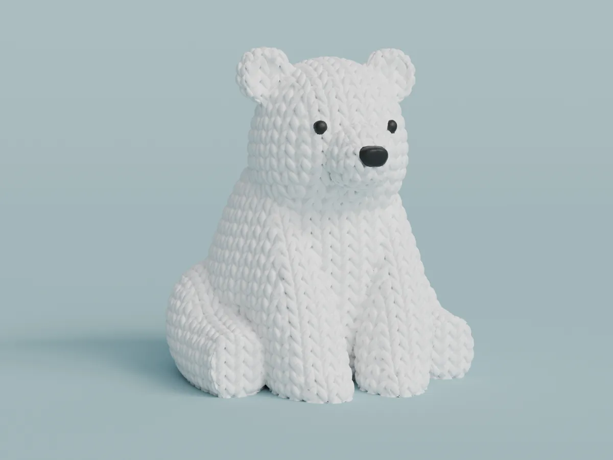 Knitted Polar Bear by Smoggy3D MakerWorld: Download Free 3D Models
