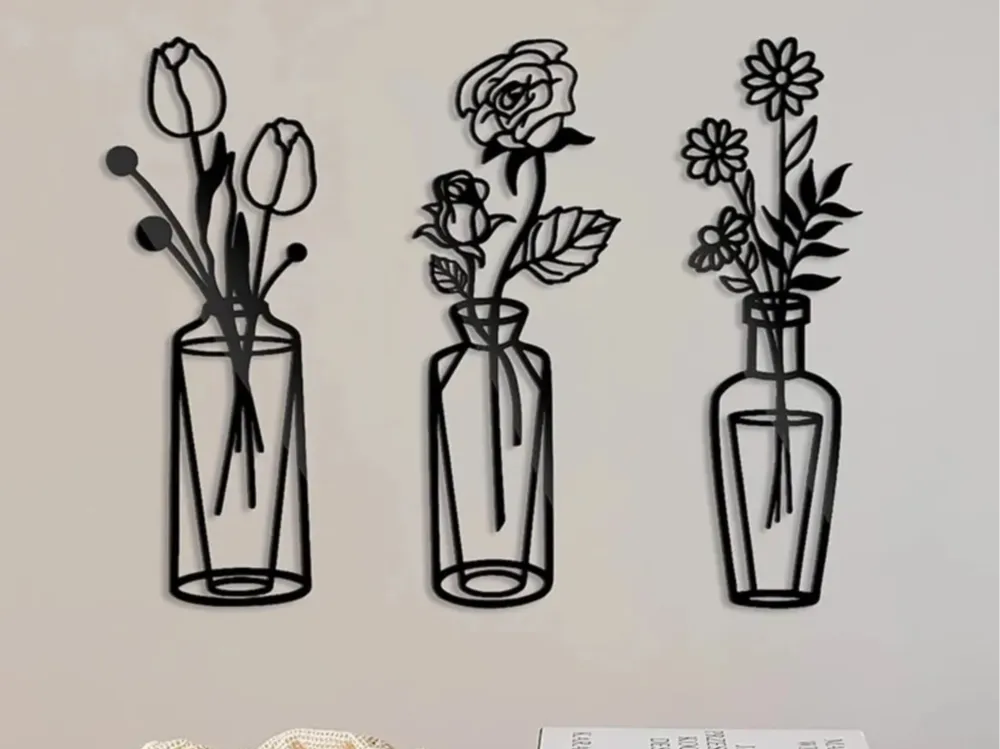 Flower Vase 2D Wall Art by zonictrip - MakerWorld