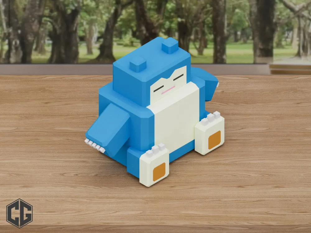 Snorlax Pokemon Voxel Multipart - Free 3D Print Model - MakerWorld
