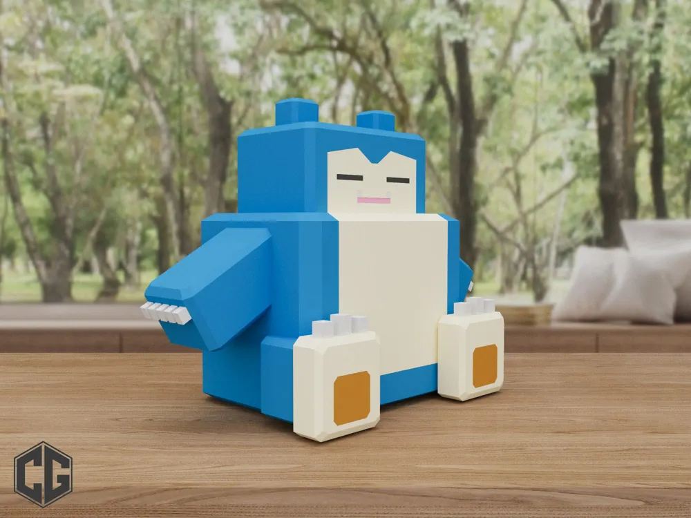 Snorlax Pokemon Voxel Multipart - Free 3D Print Model - MakerWorld