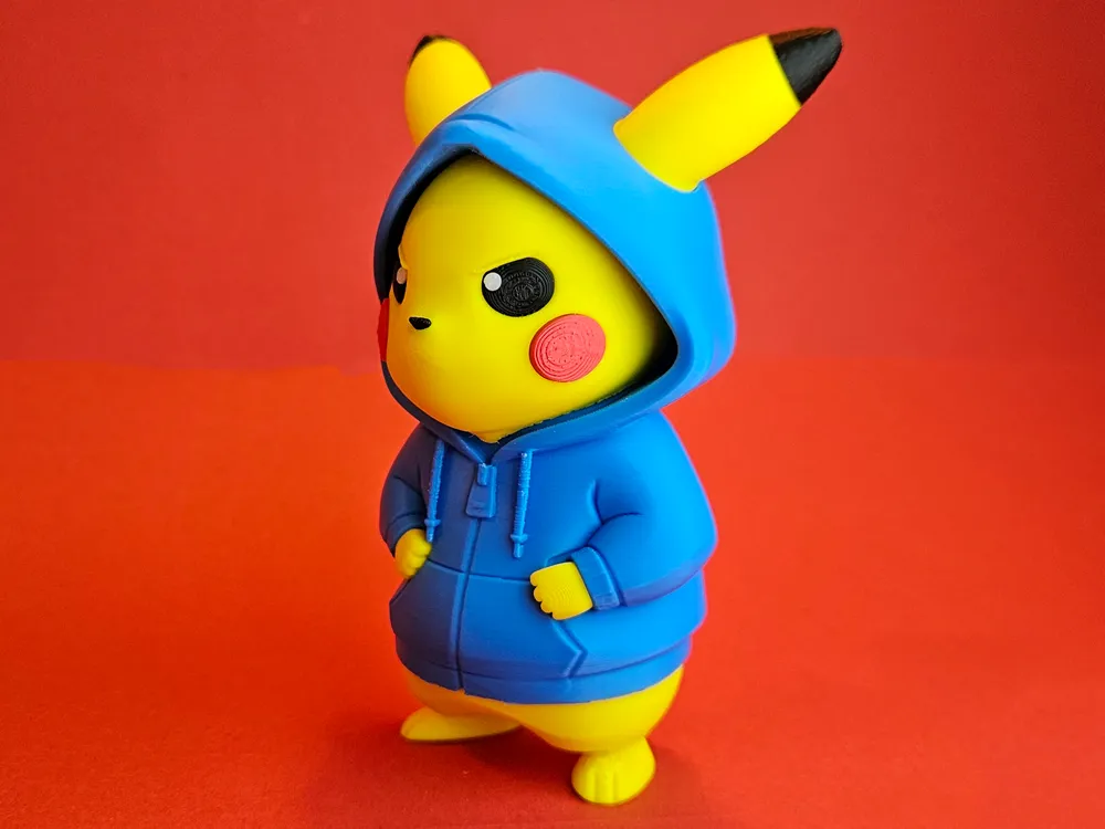 Pikachu pokemon in Hoodie — AMS +NO AMS Multicolor - Free 3D Print ...