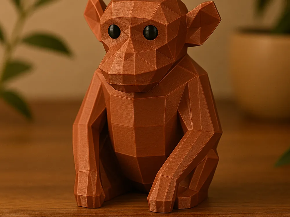 Monkey – Low Poly – Origami Style by 2B.MainPrints MakerWorld: Download ...