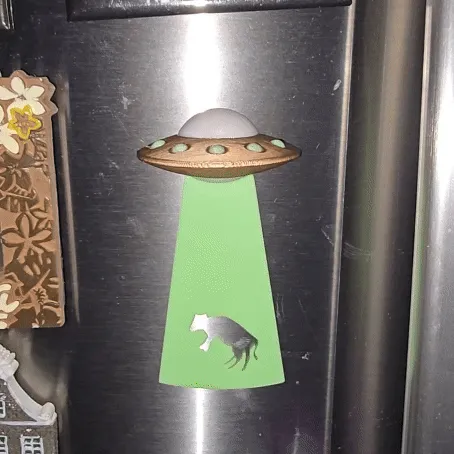 Glow-in-the-Dark UFO Fridge Magnet - Free 3D Print Model - MakerWorld