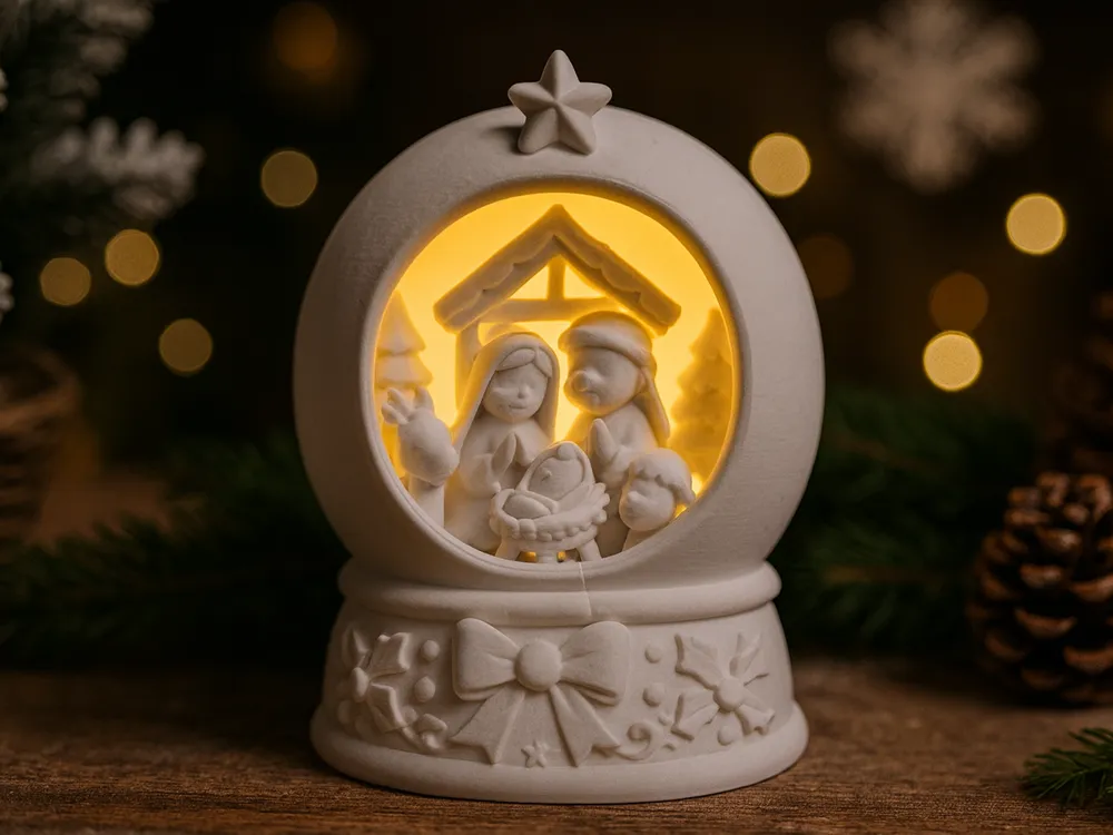Christmas Nativity Scene Snow Globe - Free 3D Print Model - MakerWorld