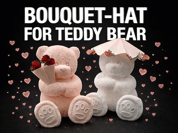 Bouquet-Hat for your Teddy Bear (Read description) - Free 3D Print ...