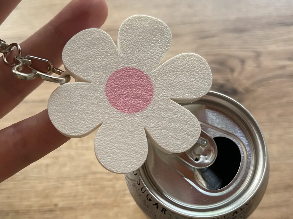 Soda can opener Flower Daisy with circle - Free 3D Print Model - MakerWorld