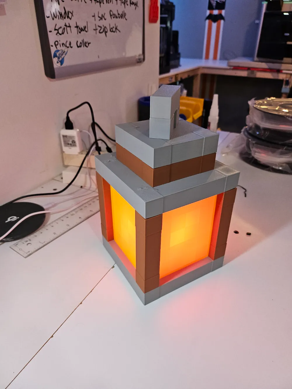 Cozy Minecraft Lantern LED lightbox Remixed by Tommy Gun - MakerWorld