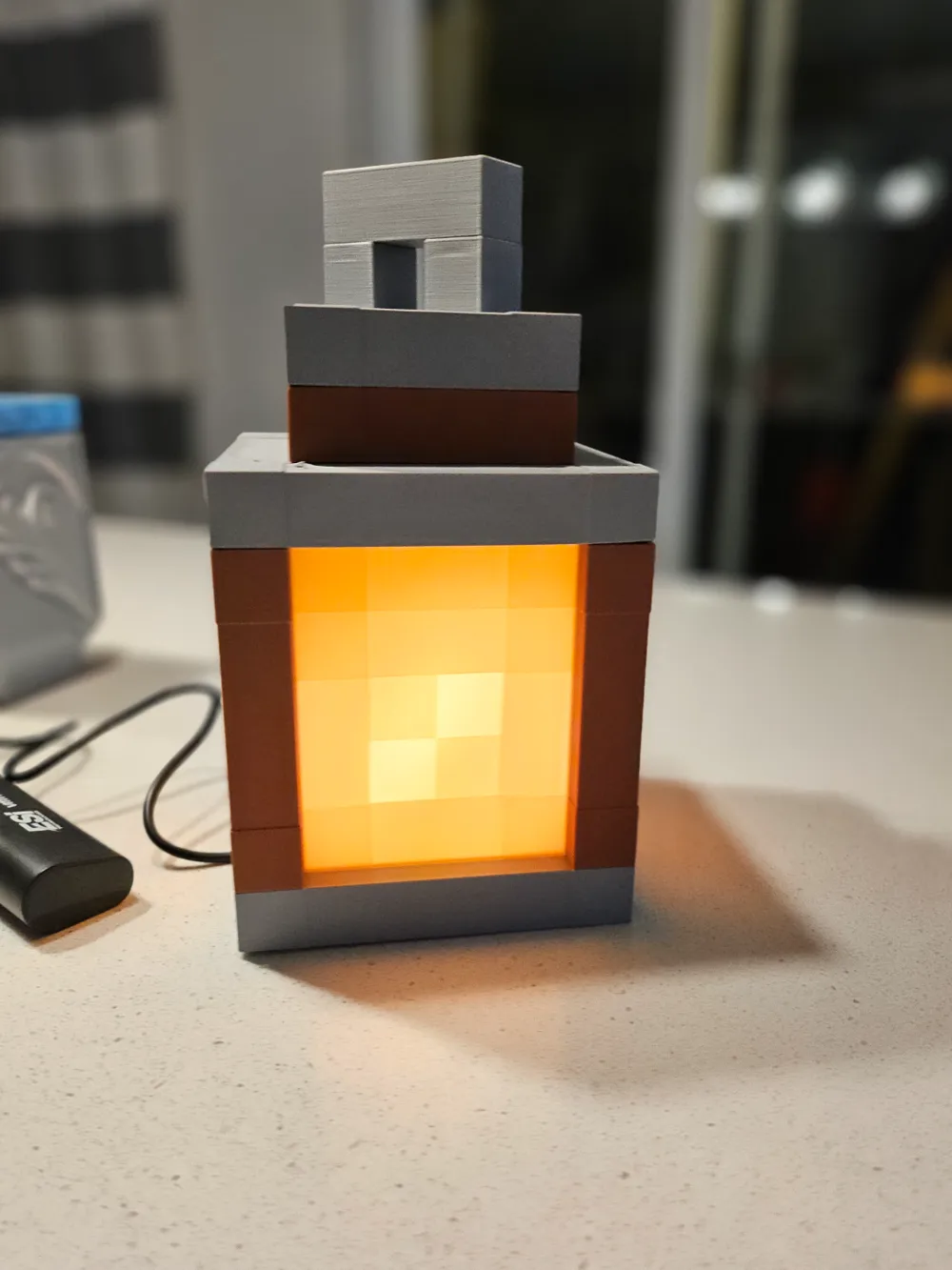 NO AMS Cozy Minecraft Lantern LED lightbox - Free 3D Print Model ...