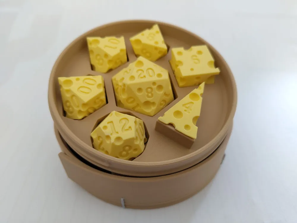 Cheese Dice - Polyhedral Dice by Loch - MakerWorld
