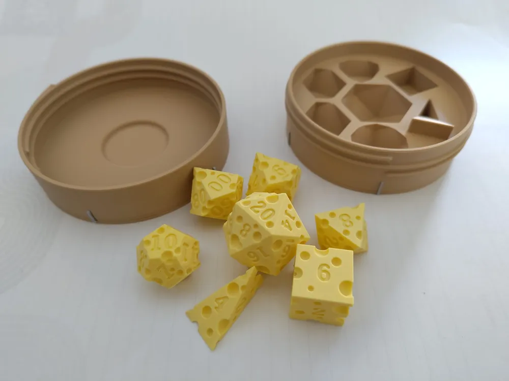 Cheese Dice - Polyhedral Dice by Loch MakerWorld: Download Free 3D Models
