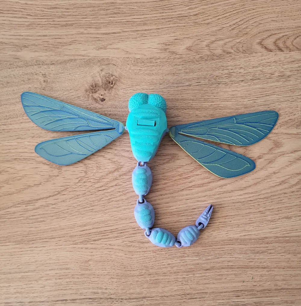 dragonfly articulated with moving wings by tomo3D MakerWorld: Download Free 3D Models