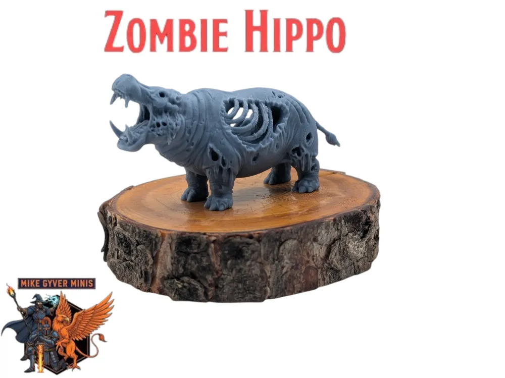 Zombie Hippo - MGM Print-Ready Mini - Free 3D Print Model - MakerWorld