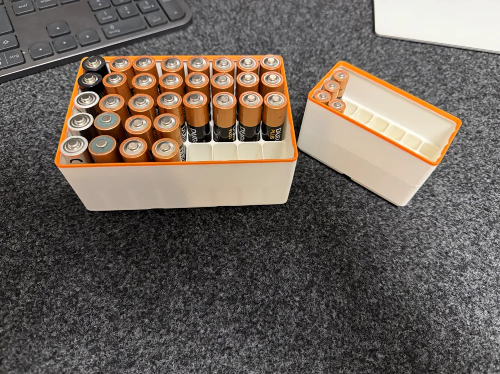 AA & AAA Battery Holder Gridfinity Stackable Remixed by Max - MakerWorld