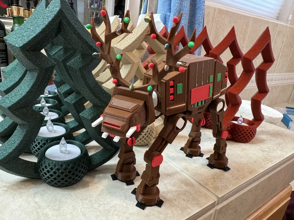 Christmas AT-AT remix with lights - Free 3D Print Model - MakerWorld
