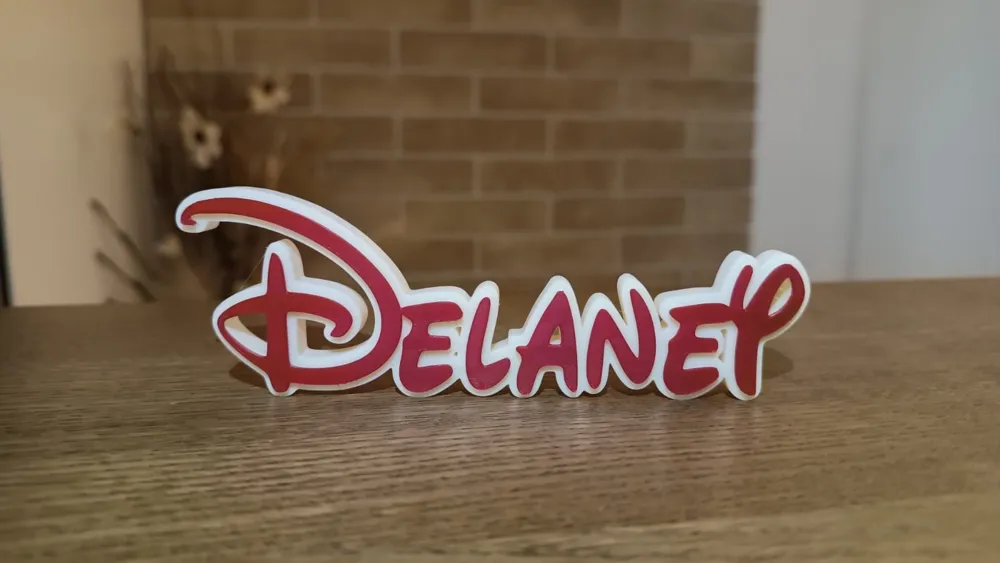 Delaney Name Disney Font - Free 3D Print Model - MakerWorld