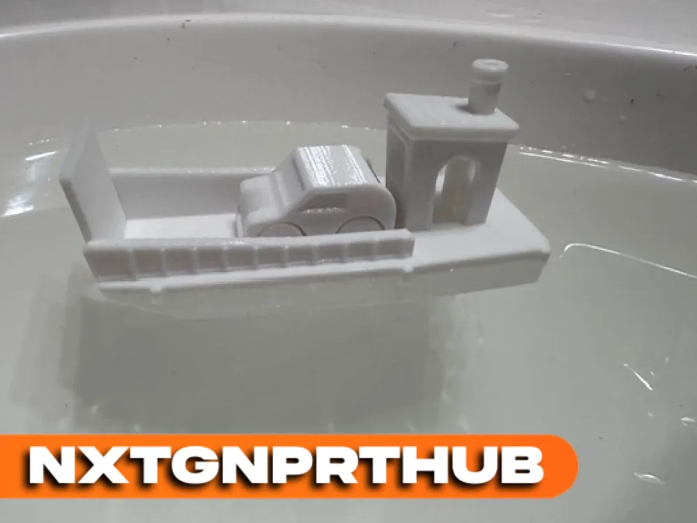 Benchy car ferry with car (floatable!) Remixed by NxtGnPrtHub - MakerWorld