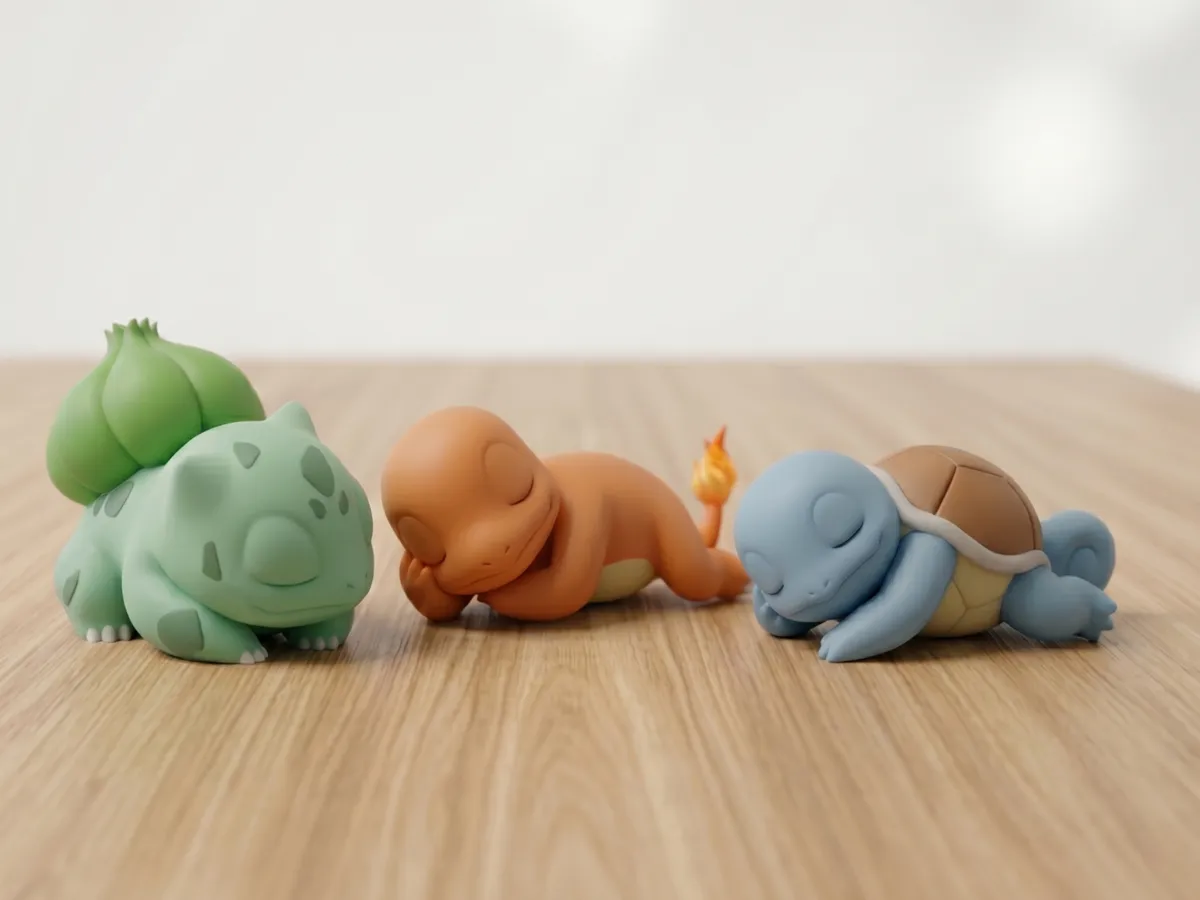 Sleepy Pokemon - Bulbasaur, Charmander, Squirtle - Free 3D Print Model ...