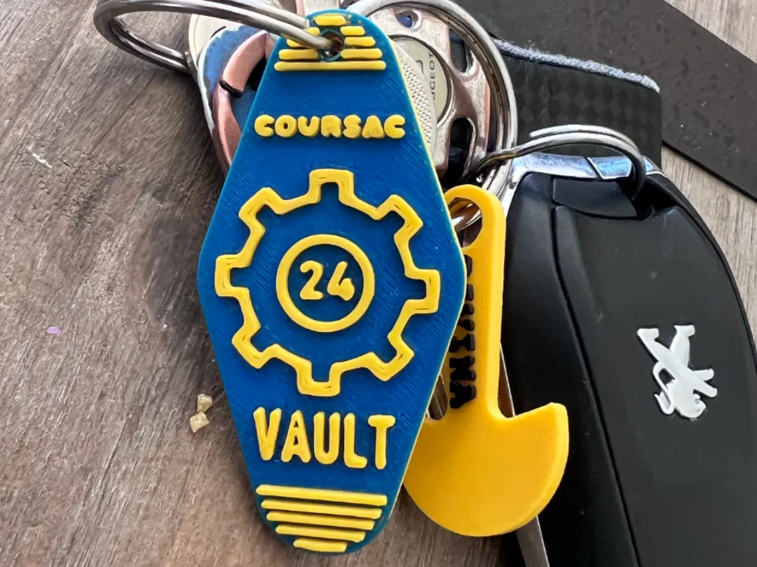 Fallout vault key chain - Free 3D Print Model - MakerWorld