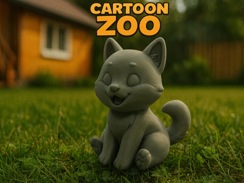 Cute Cartoon Shiba Inu Dog - Cartoon Zoo - Free 3D Print Model - MakerWorld