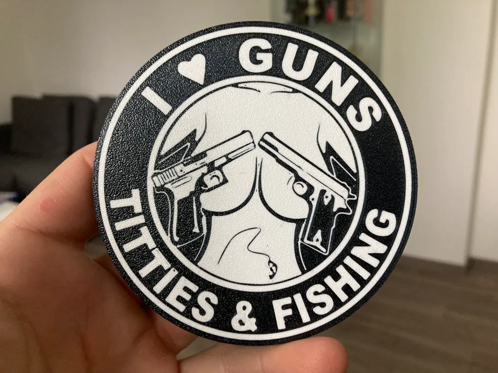 I love guns,...coaster by jakubhroch - MakerWorld