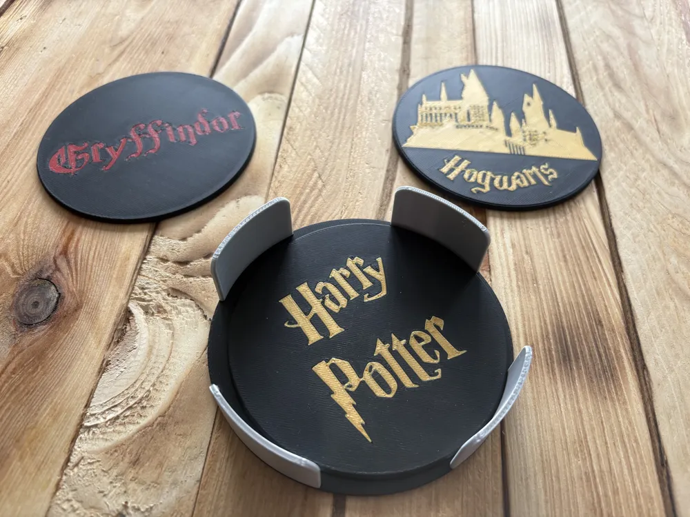 Harry Potter Coasters for Glasses (2) - Free 3D Print Model - MakerWorld