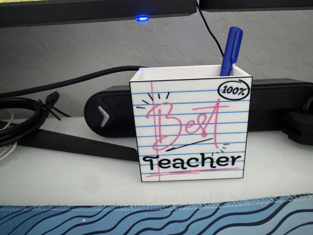 Teacher Pen holder - Free 3D Print Model - MakerWorld
