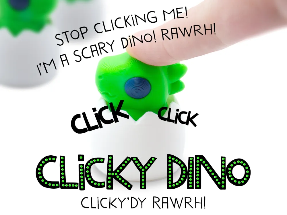 Fidget Clicky Dino by zombunny MakerWorld: Download Free 3D Models