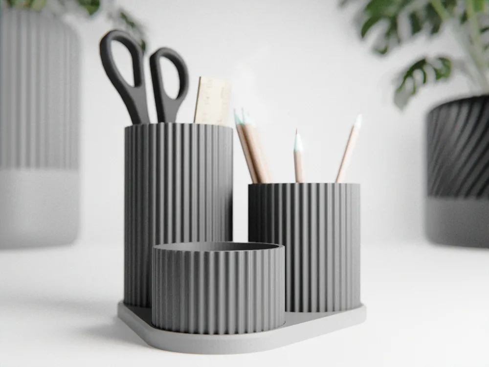 Triple Desk Organizer - Free 3D Print Model - MakerWorld