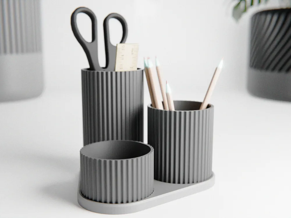 Triple Desk Organizer - Free 3D Print Model - MakerWorld