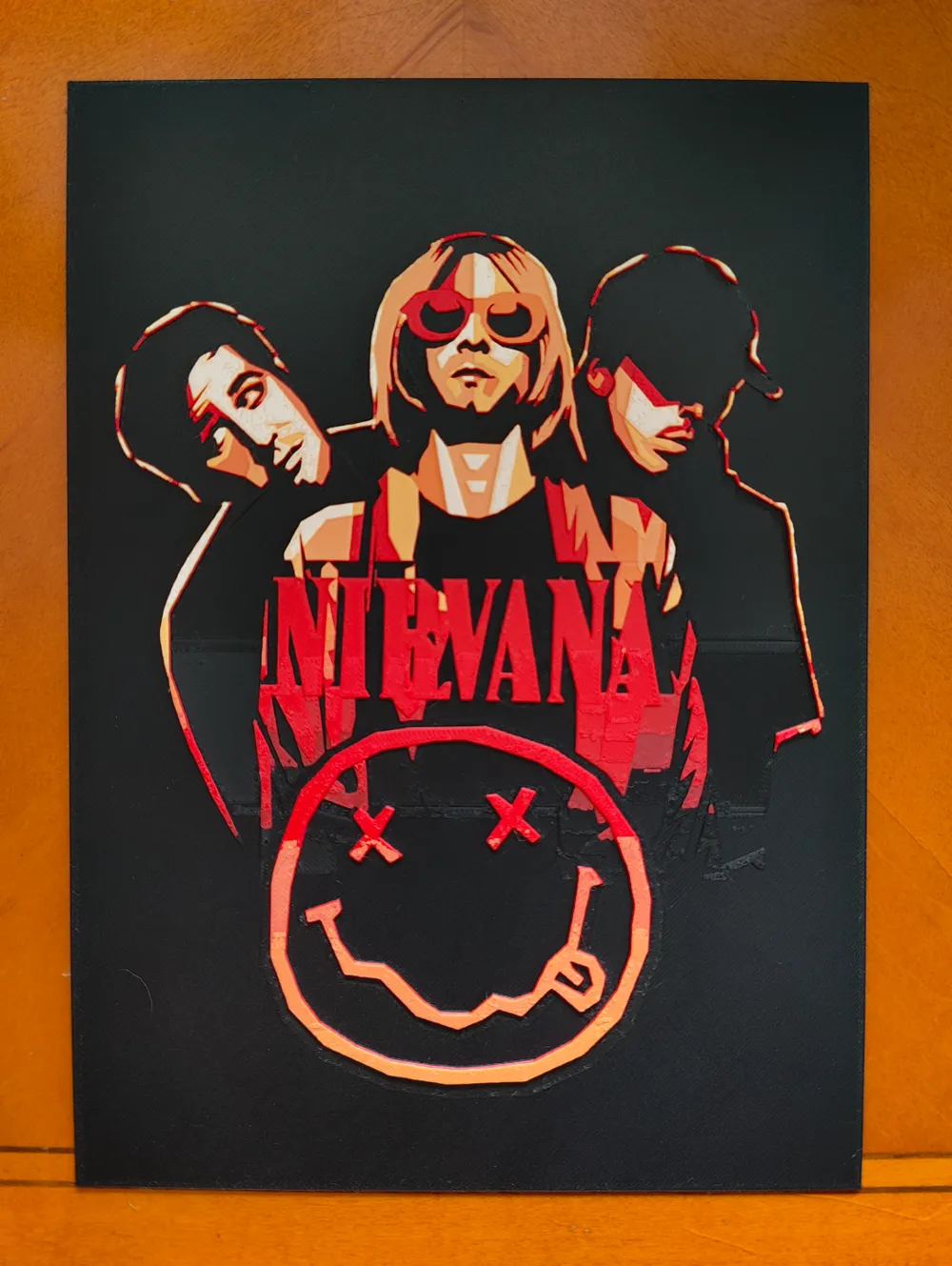 Nirvana Band Poster Hueforge - 5 Colours by Sarge MakerWorld: Download Free 3D Models