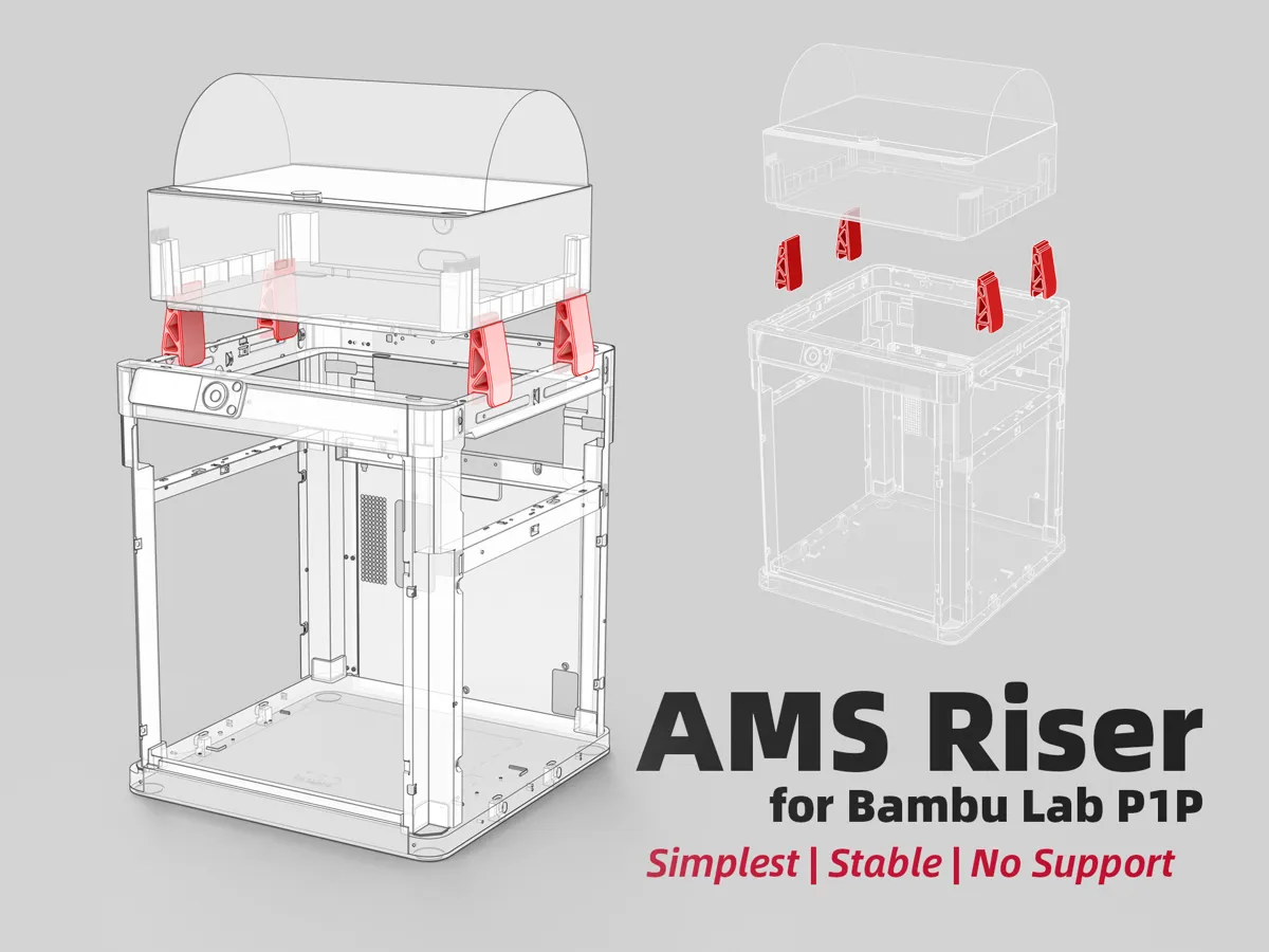 Bambu AMS Riser for P1P - Free 3D Print Model - MakerWorld