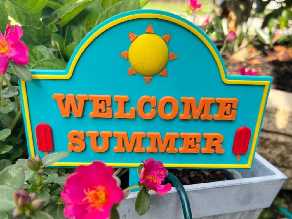 WELCOME SUMMER SIGN by RobMakerWorld: Download Free 3D Models