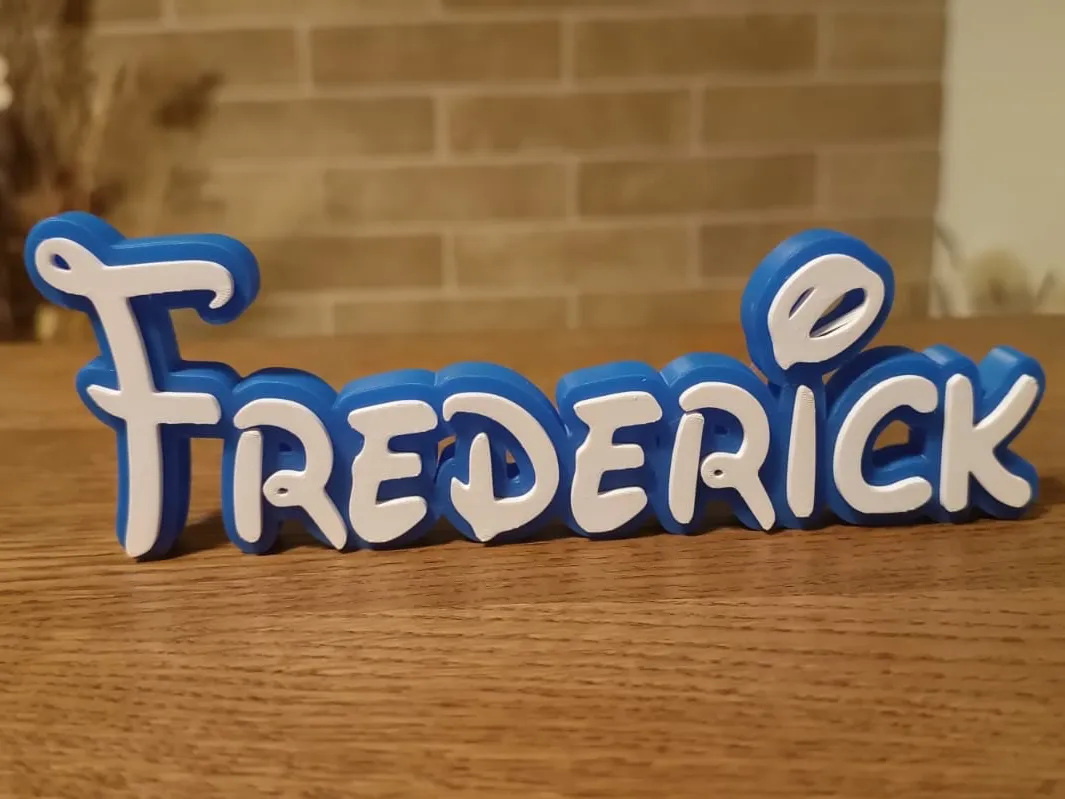 Disney Name Sign Frederick Kid - Free 3D Print Model - MakerWorld