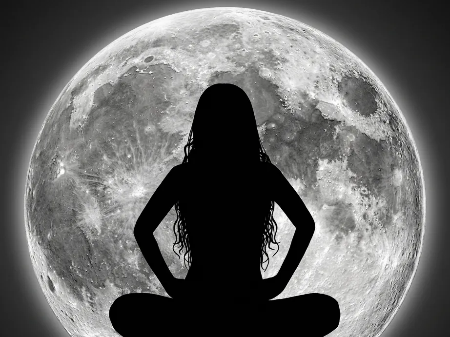woman in front of the moon - Free 3D Print Model - MakerWorld
