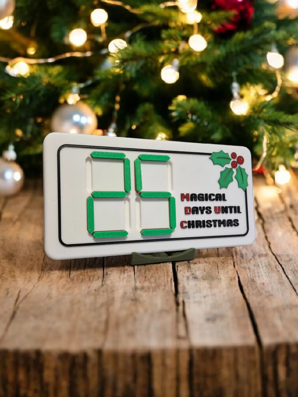 Christmas digital countdown with stand - Free 3D Print Model - MakerWorld