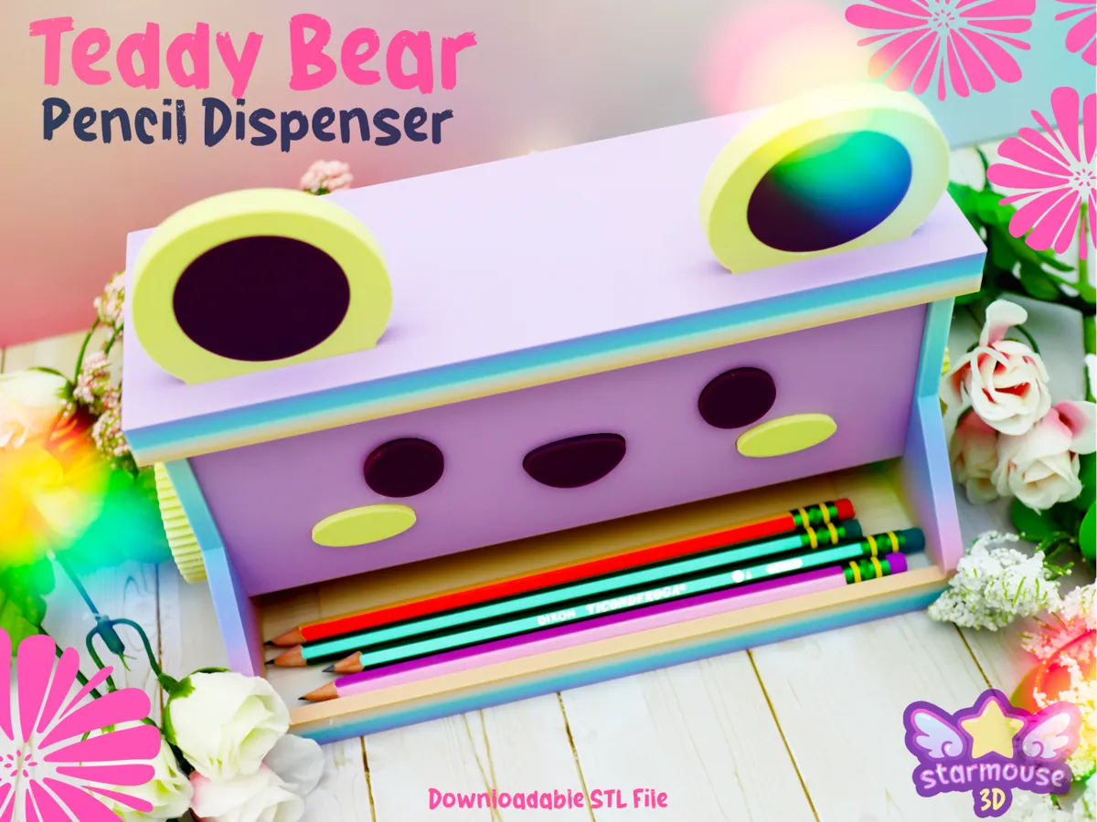 Teddy Bear Pencil Vending Machine [Experimental] - Free 3D Print Model ...